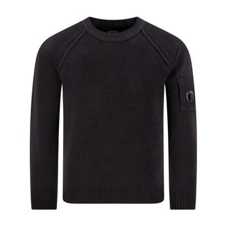 C.P. Company Chenille Baumwoll-Rundhals-Pullover mit Linse - - Knitwear - Herren - Schwarzk - XL