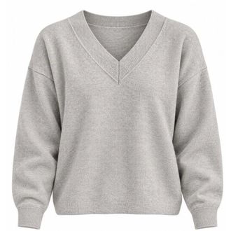 Alpha Industries Pull &agrave; col en V et &eacute;paules tombantes - Femme - Pulls - Gris - Taille: 38 FR