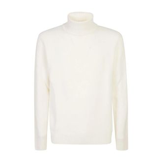 Roberto Collina Wei&szlig;e Wollpullover mit hohem Kragen - - Knitwear - Herren - Wei&szlig; - L