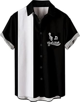 Generic Chemise d&eacute;t&eacute; tropicale hawa&iuml;enne pour homme, palmier hawa&iuml;en, croisi&egrave;re, cara&iuml;bes, chemise de plage, revers &agrave; manches courtes, boutonn&eacute;e, d&eacute;contract&eacute;e