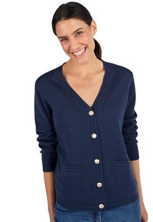Damart Gilet Mélange Laine Femme Bleu Taille 38/40