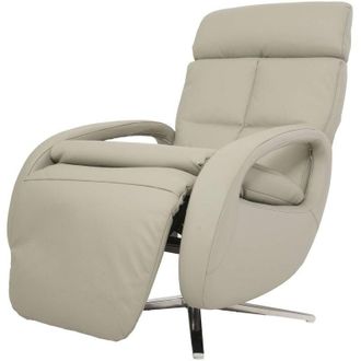 Hhg Neuwertig] Relaxsessel HHG 399, Design Fernsehsessel TV-Sessel Liegesessel, Liegefunktion drehbar, Voll-Leder grau