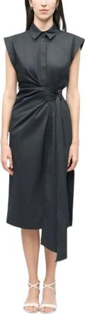 Marella Femme, Robes, Noir, Taille: 48 FR Midi Shirt Dress