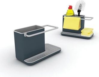 Joseph Joseph Kunststoff - k&uuml;chen sp&uuml;lbecken caddy organizer mit schwammhalter und sp&uuml;ltuchhalter, k&uuml;chen zubeh&ouml;r, Grau, Medium