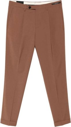 Michael Coal Homme, Pantalons, Brun, Taille: W40 MC Frederick Pleated Turn-up Pantalons