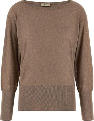 Herno Femme, Pulls, Beige, Taille: 38 FR Top Tricot&eacute; C&ocirc;tel&eacute;
