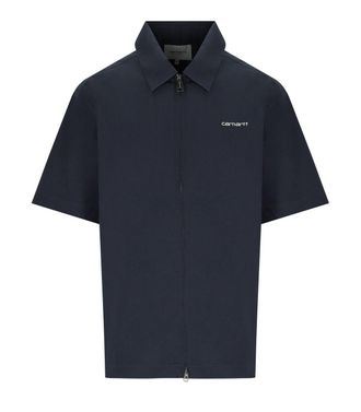 Carhartt Work in Progress CHEMISE S/S POSTAL ZIP BLEUE CARHARTT WIP