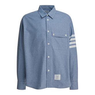 Thom Browne 4-Bar Shirt - - Shirts - Herren - Blau - L