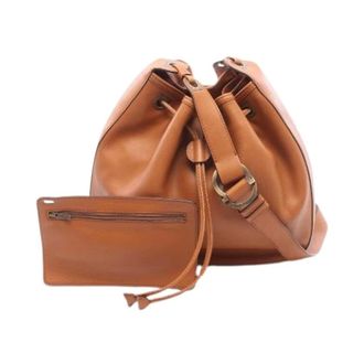 Ferragamo Sac seau &agrave; cordon Gancini Pre-owned - Femme - Pre-owned - Brun - Taille: ONE Size