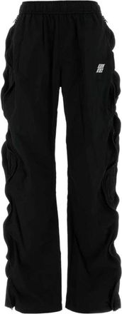 Alexander Wang Femme, Pantalons, Noir, Taille: 36 FR Logo Drawcord Track Pants