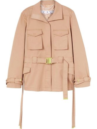 Off-white veste en gabardine &agrave; poches multiples - Tons neutres