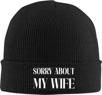 Generic Bonnet Tricoté Désolé pour Le Tricot De Ma Femme Unisexe Tricoter Chapeau Coupe-Vent Chapeau dhiver Tricoté pour Sports Adultes Femme