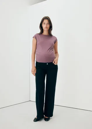 Mango T-shirt de grossesse fronc&eacute; violet clair/pastel - Femme - S - MANGO