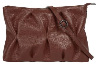 Cluty Umh&auml;ngetasche echt Leder Damen | Made in Italy, Knautsch Clutch, Umh&auml;ngetasche f&uuml;r Smartphone, Handtasche 2-in-1, Abendtasche gl&auml;nzend, Crossbody abne