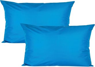 JACK 2er Set 40x60cm Outdoor Kissenhülle Kissenbezug Wasserfest Sitzkissen Lounge Kissen Garten Stuhl Lotus Effekt, Farbe:Meerblau