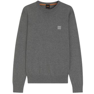HUGO BOSS Kanovano Pullover f&uuml;r Herren, Rundhalsausschnitt (Silbergrau)