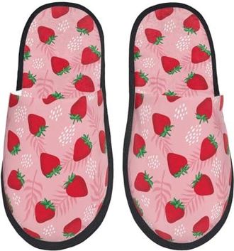 Generic Pantoufles Hommes Imprim&eacute; fraise Unisex Chaussons pour Homme Chaud Confortable Maison Pantoufles Adulte Femme L