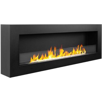 Dmora Bioethanol-Kamin Praiano, 1,25 l, Heizfl&auml;che 30 m&sup2;, Leistung 3 kW, 120x15x40h cm Schwarz