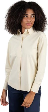 Max Mara Femme, Blouses et Chemises, Beige, Taille: 42 FR Chemise classique en satin de soie