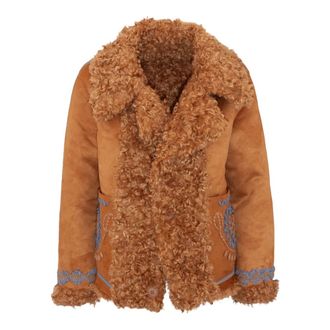 PHO Firenze Wendbare Lammfellimitat-Jacke - - Jackets - Damen - Braun - M
