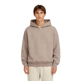 Fear of God Homme, Sweatshirts et sweats &agrave; capuche, Beige, Taille: XL Property Lounge Half Zip Sweat &agrave; capuche