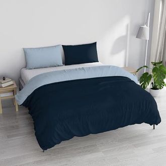 Italian Bed Linen Bettbezug Natural Color Doubleface, Leinen, Burgunder/Creme, Doppelte