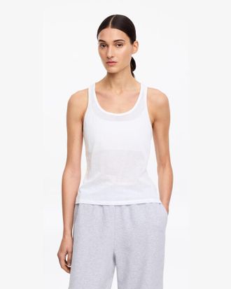 Arket Tanktop Aus Mesh -Wei&szlig;