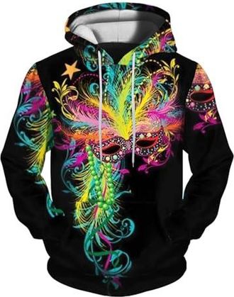 Generic Costume de carnaval pour homme - Sweat &agrave; capuche surdimensionn&eacute; pour homme - Tendance - Imprim&eacute; Y2K - Sweat &agrave; capuche d&eacute;contract&eacute; - Pull &agrave; manches lon