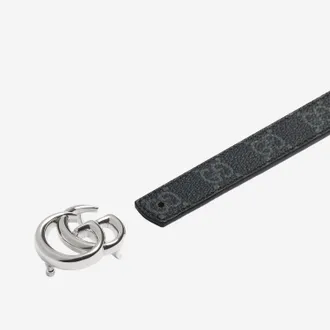 Gucci Womens Reversible Belt Black Fabric