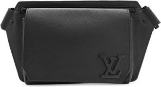 Louis Vuitton Pre-owned Sac banane en cuir grain&eacute; Aerogram - Femme - Pre-owned - Noir - Taille: ONE Size