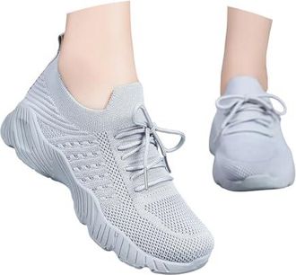 Generic Chaussures d&eacute;contract&eacute;es pour Femme avec Semelle compens&eacute;e Confortable et Design &eacute;l&eacute;gant de Mocassin &agrave; Enfiler (Grey, 37)