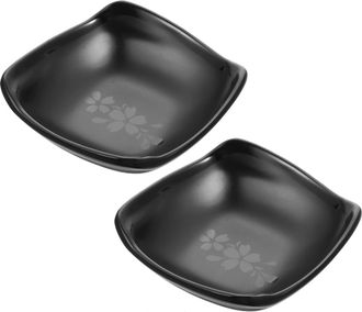 DOITOOL Dipschalen So&szlig;enschale Dip Sch&auml;lchen Vorspeisen Schalen Dip Tellerchen 2 St&uuml;ck Schwarz Salatso&szlig;e Saucen Sojasauce Sushi Soja Ketchup Gew&uuml;rz Sch&auml;lchen 