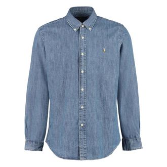Polo Ralph Lauren Chemise sport 001 en jean &agrave; manches longues - Homme - Chemises - Bleu - Taille: XL