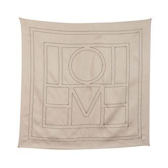Toteme Bestickter Monogramm-Schal - - Accessories - Damen - Beige - ONE SIZE