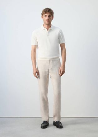 Mango Polo 100 % coton maille fine blanc cass&eacute; - Homme - XXL - MANGO MAN