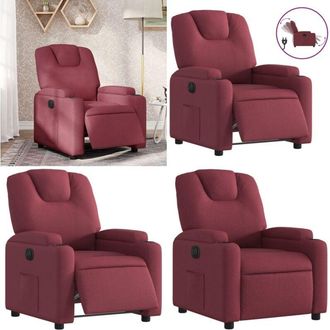 vidaXL Vidaxl - Relaxsessel Elektrisch Weinrot Stoff - Fernsehsessel - Relaxsessel - Elektrischer Sessel - Beistelltisch - Wohnzimmersessel - Home & Living