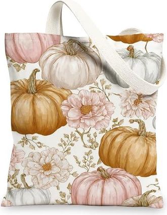 Generic Sacs fourre-tout en toile à motif floral vintage - Réutilisables - Légers et lavables - Pour salle de sport, extérieur, voyage, plage, pique-nique - 3