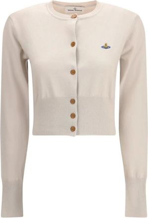 Vivienne Westwood Bea Crop Cardigan - Femme - Pulls - Blanc - Taille: 40 FR