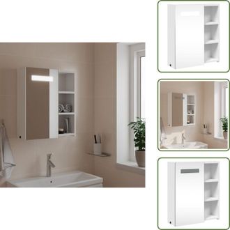 vidaXL The Living Store - Spiegelschrank mit LED-Beleuchtung Wei&szlig; 45x13x52 cm - Spiegelschrank - LED-Spiegelschrank - Badezimmerspiegel - Kosmetikspiegel
