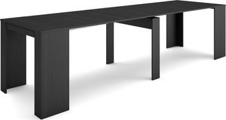 Skraut Home | Ausziehbarertisch | Multifunktionaler ausziehbarer | 300 | F&uuml;r 14 G&auml;ste | Esszimmertische | Moderner Stil | Schwarz