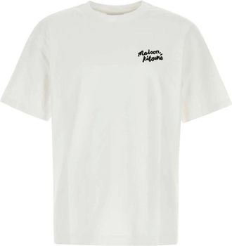 Maison Kitsun&eacute; Homme, Tops, Blanc, Taille: XL Handwriting Comfort Tee-Shirt