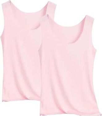 Generic Lot de 2 d&eacute;bardeurs d&eacute;t&eacute; respirants sans coutures pour femme - Sous-v&ecirc;tements basiques sans manches - Grandes tailles - T-shirt fonctionnel pour le yo