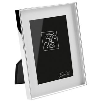 Fink Bilderrahmen 10 x 15 silber rechteckig - Fotorahmen versilbert anlaufgesch&uuml;tzt - Passepartout 10x15 - Bilder Rahmen Ma&szlig;e 20 x 15 cm - Geschenk f&uuml;r Fra