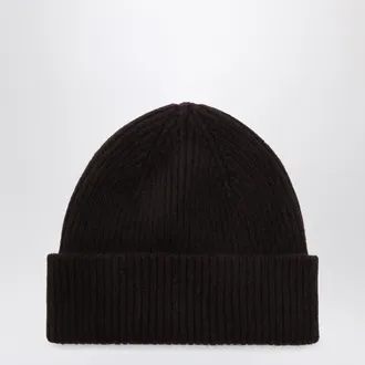 Le Bonnet Beanie aus Wolle und Caregora in Espresso