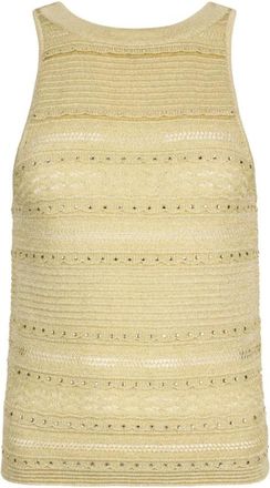 Liu Jo Femme, Pulls, Jaune, Taille: 40 FR Haut en maille ajour&eacute;e