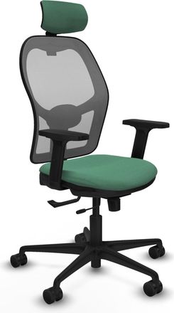 Piqueras y Crespo Ergonomischer Chorquera Stuhl mit 2D-Armlehnen, h&ouml;henverstellbarer Lendenwirbelst&uuml;tze und h&ouml;henverstellbarem Kopfteil und Neigungsverstellung. Ausgest