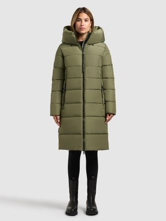 Khujo Steppmantel KHUJO JILIAS6 MATT, Damen, Gr. XXL, fern gr&uuml;n, 100% Polyester, unifarben, eingesetzt elastischer Bund mit Windstopper, M&auml;ntel Steppmantel,