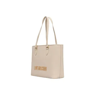 Love Moschino Womens Logo-Embossed Tote Beige Polyurethane