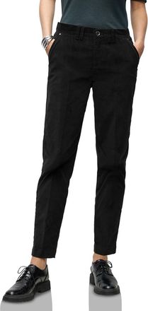 Street One Damen 3716673 Softe Velvet Chino, Black, 36W x 30L