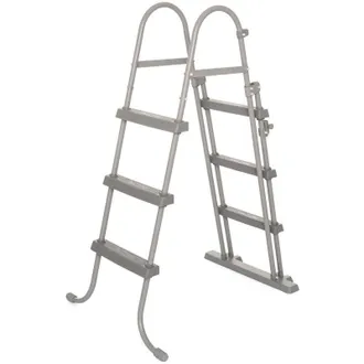 Bestway Sicherheitsleiter 107 cm 58330 Poolleiter - Aufstellpools bis 107 cm - rutschfeste Stufen - stabile Metallkonstruktion - bis 150 kg